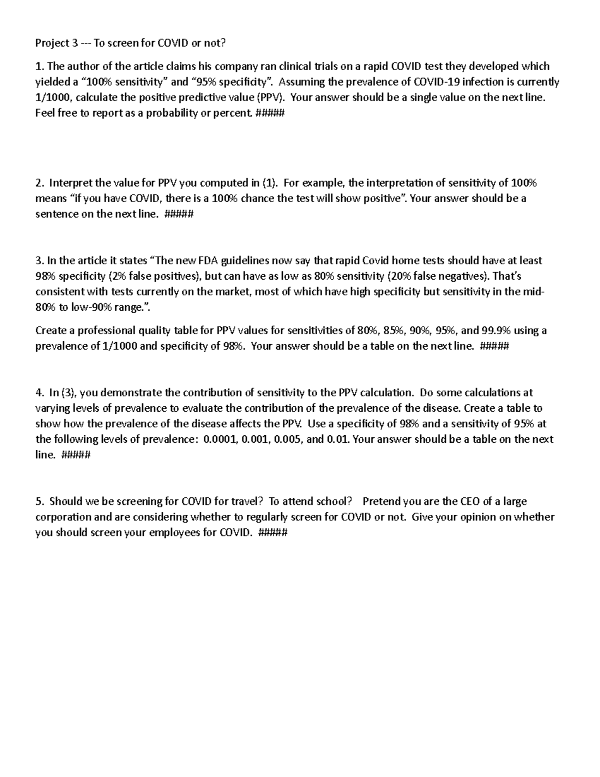 Project 3 S22 PPV for Covid screening - Project 3 - To screen for COVID ...