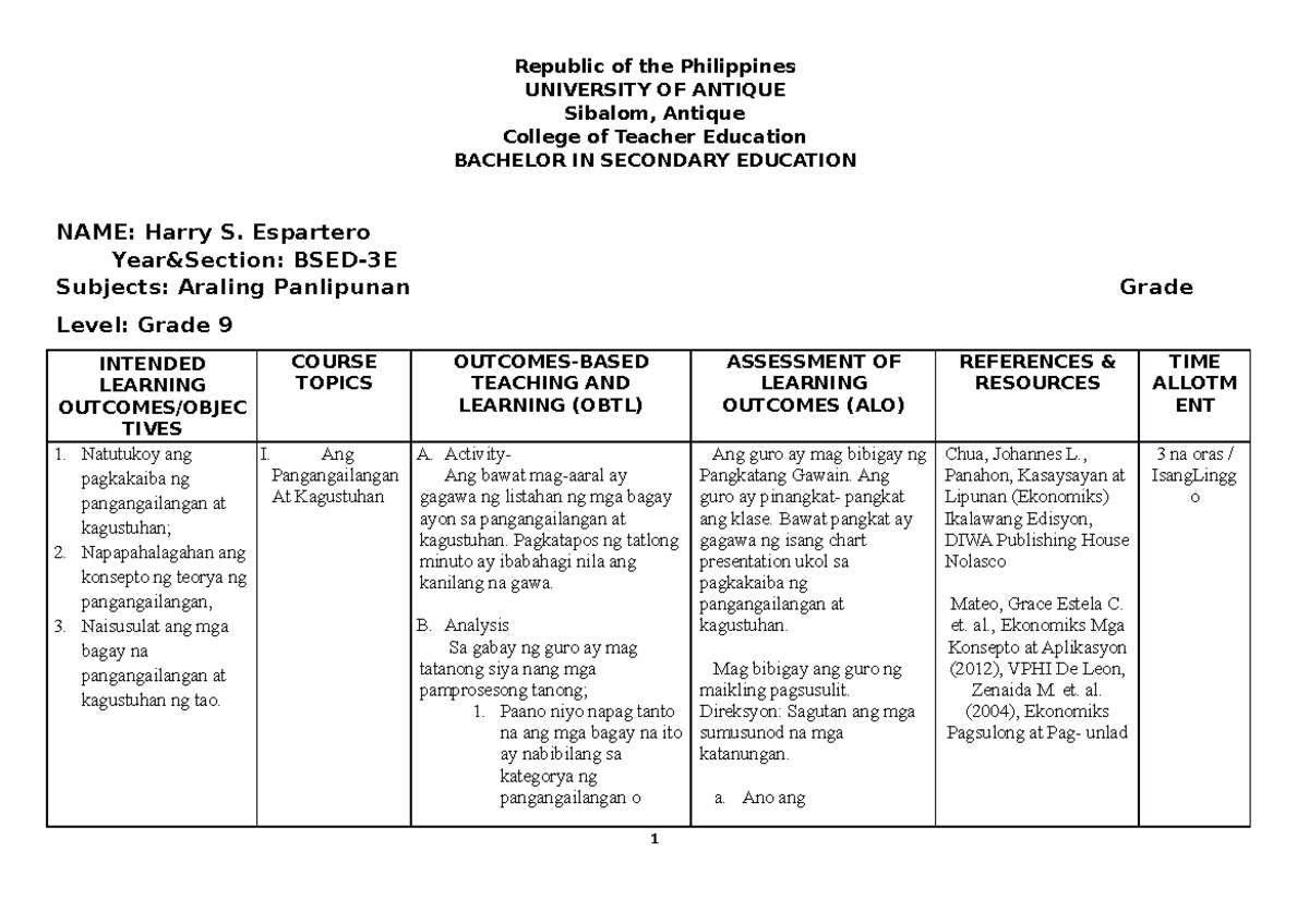 Learning Plan TTL 2 - lESSON PLAN MATERIALS AND POWERPOINTS FOR ...