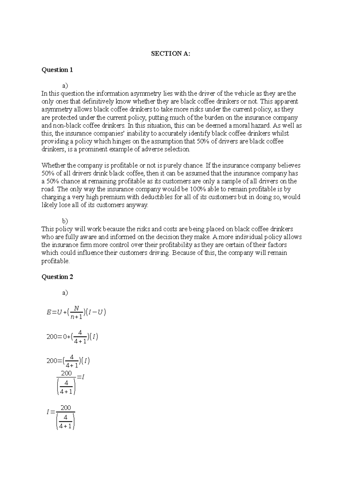 Efb337 final exam studocu - SECTION A: Question 1 a) In this question ...