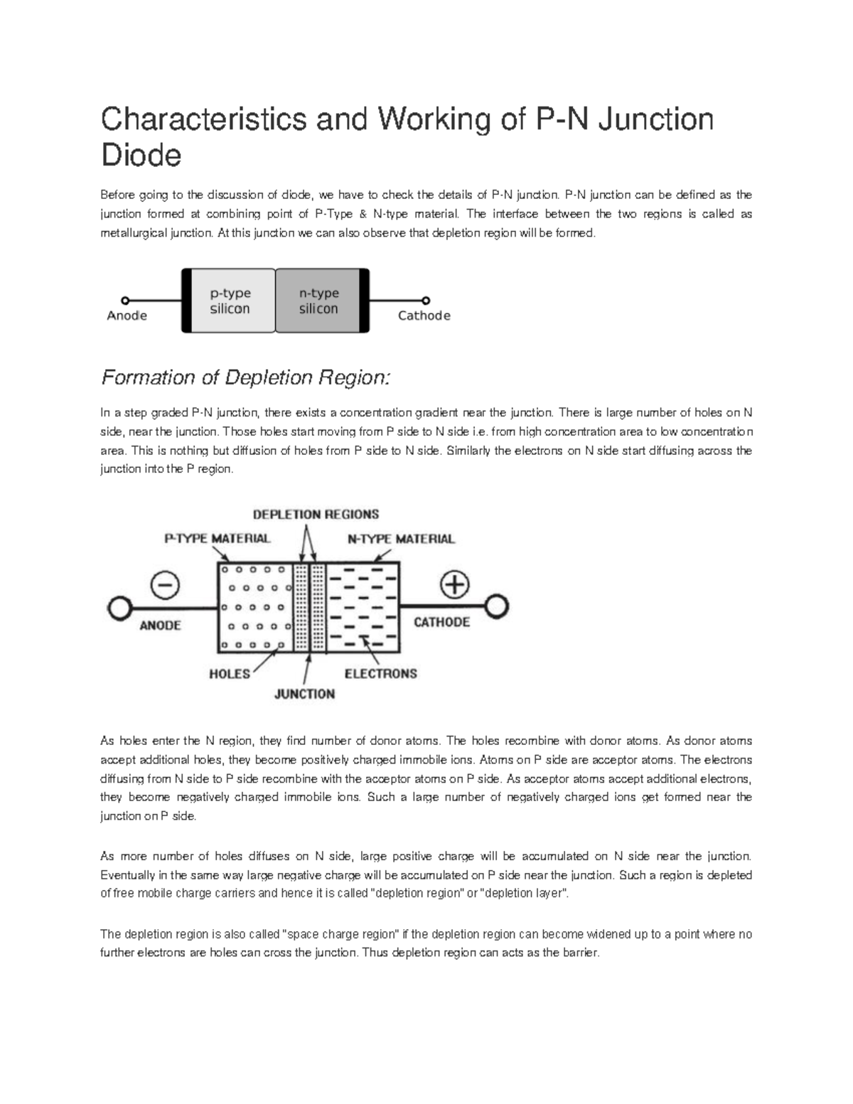 Lecture 2222 20356 PN junction diode - Characteristics and Working of P ...