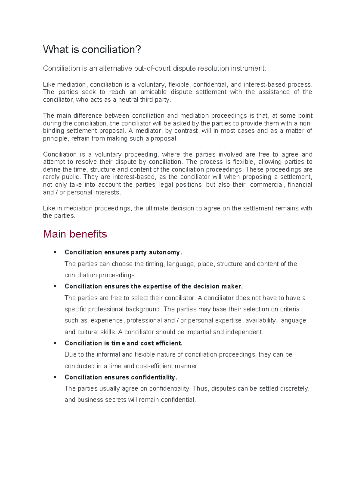 What is conciliation - This notes are useful - What is conciliation ...