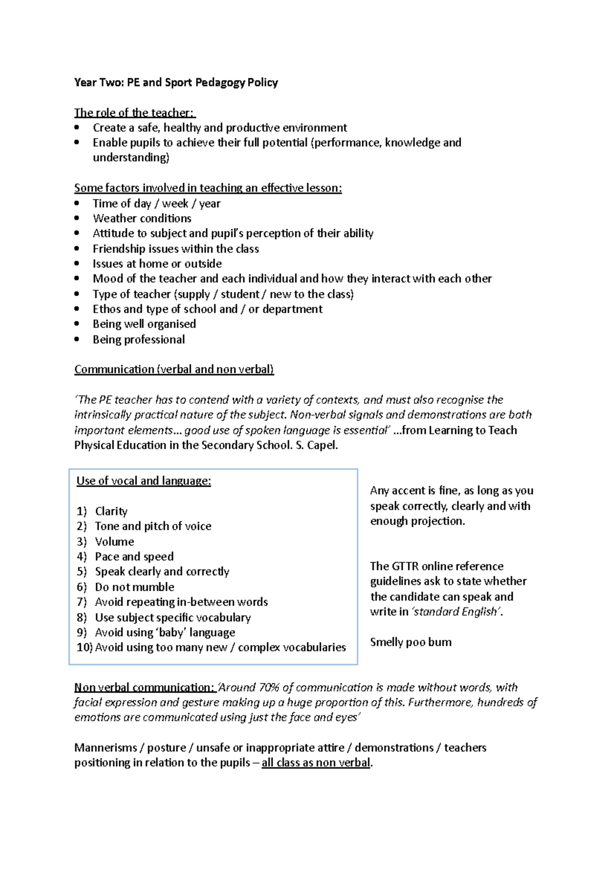 PE & Sport: Policy, Pedagogy & Practice - Year Two: PE and Sport ...