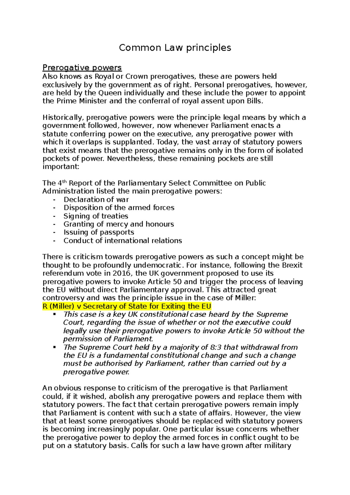 Common Law principles - Chloe Wallace - Common Law principles ...