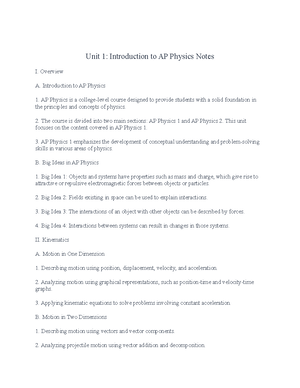 AP Physics UNIT1 Kinematics FRQ Collection 2023 - Studocu