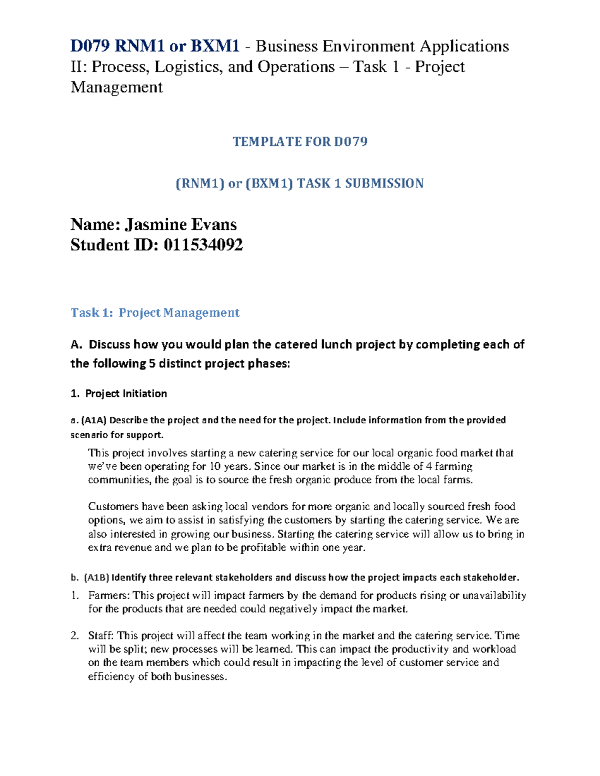 Task 1 Completed - D079 RNM1 or BXM1 - Business Environment ...