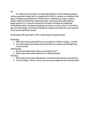 Module Three Short Answer - HUM 100 - SNHU - Studocu