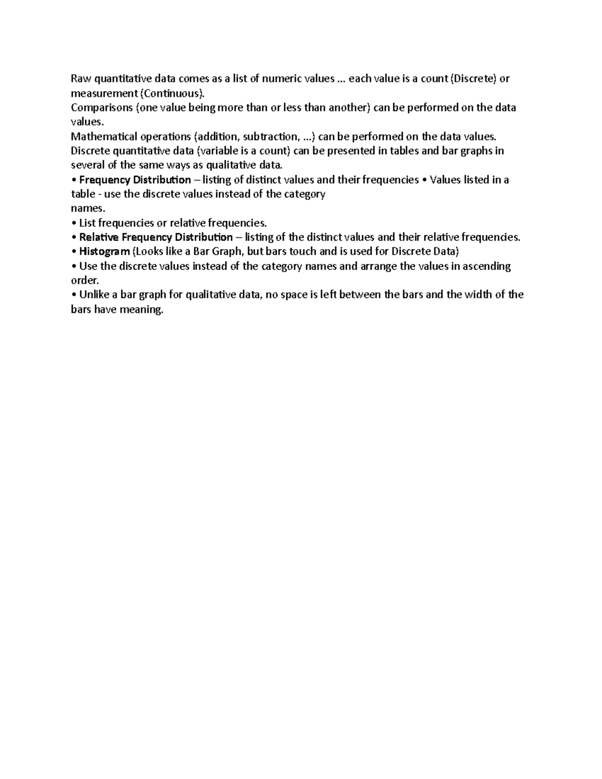 Stat100 48 - Lecture notes 5 - Raw quantitative data comes as a list of ...