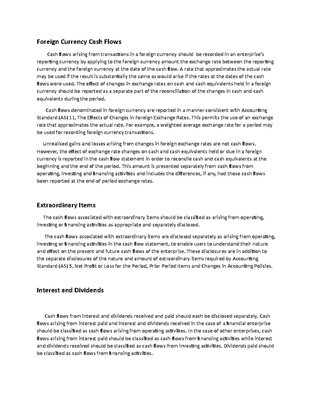 Cash Flow Statementz - Cash flow statements details. - Foreign Currency ...