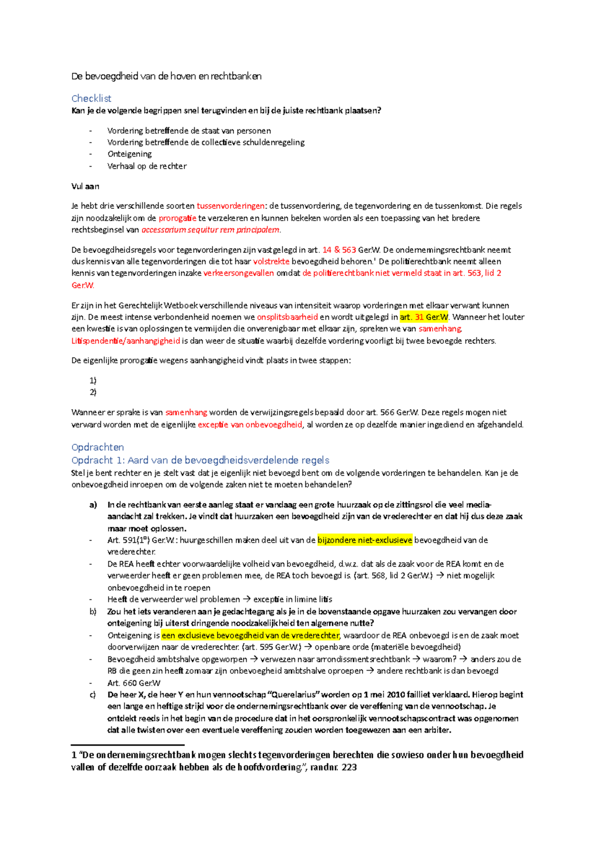 OG 3 - De bevoegdheid van de hoven en rechtbanken - De bevoegdheid van ...