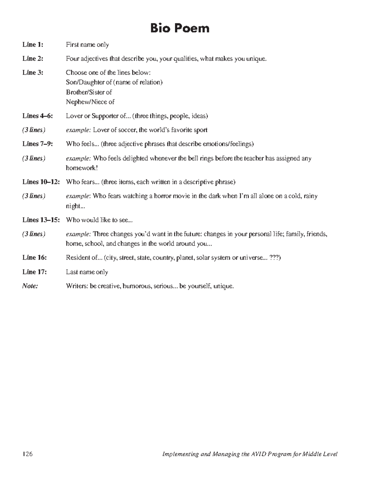 Salma Mohamed - Bio Poem - 126 Implementing and Managing the AVID ...