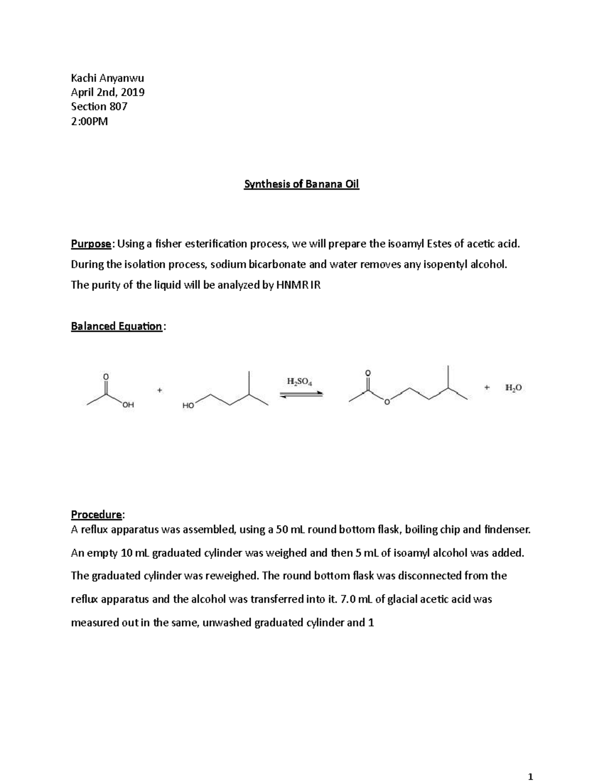 Oil banana - LAB - Kachi Anyanwu April 2nd, 2019 Section 8072:00PM ...