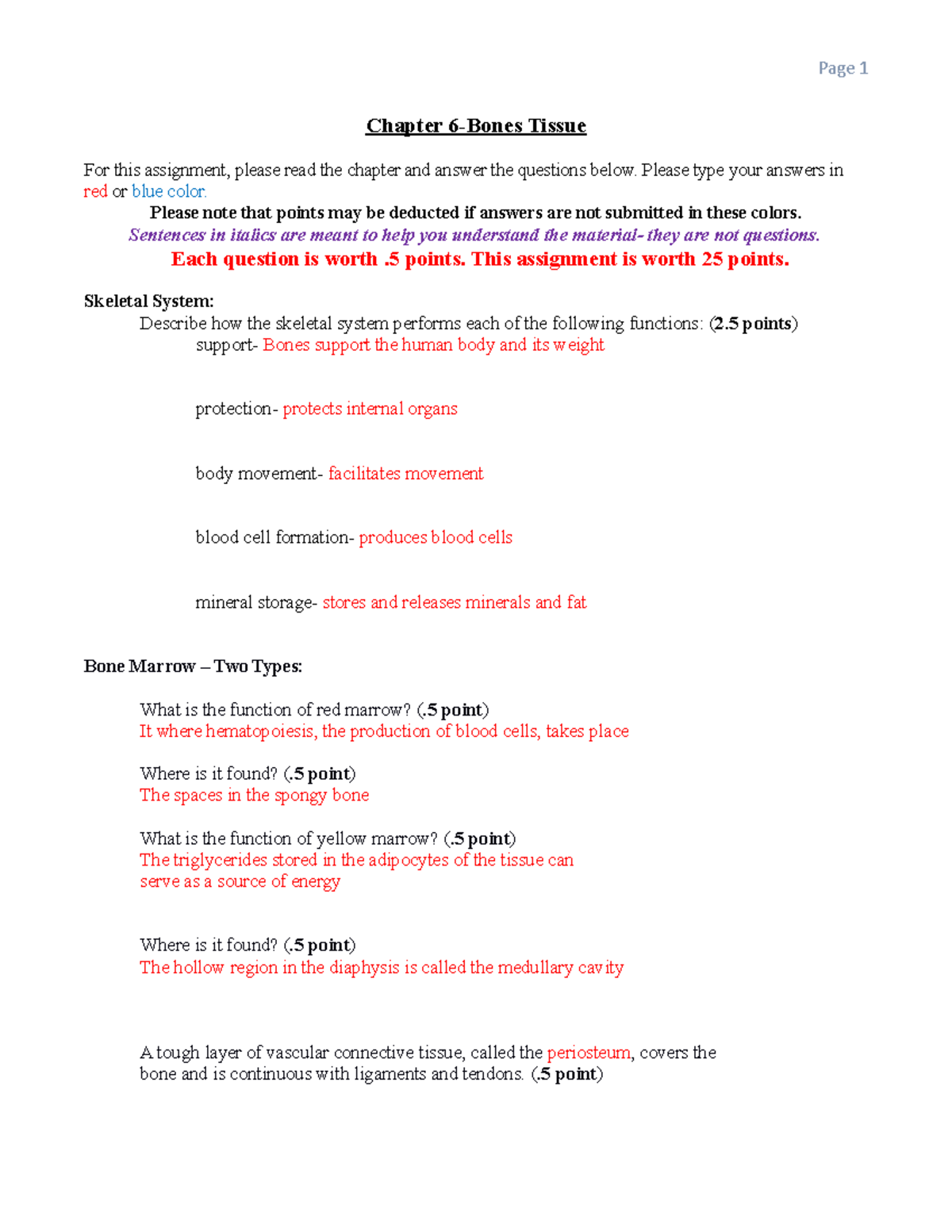 BIO 201 Chapter 6 Bone Tissue Assignment OPS - Chapter 6-Bones Tissue ...