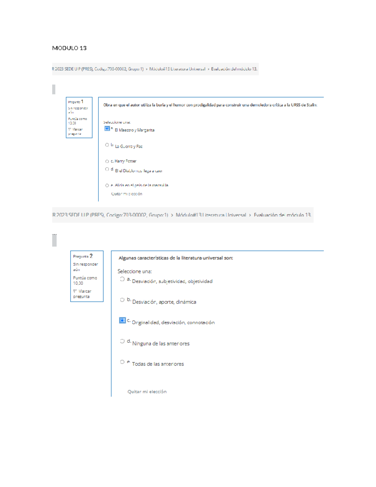 Modulo 13 - parcial Español - español - MODULO - Studocu
