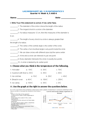 LAS NO 1 IN Mathematics 5 Quarter 4 WEEK 1,2 AND 3 - LAS/WORKSHEET IN ...