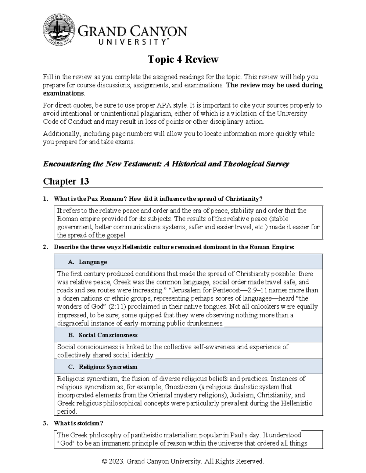 107 T4 REV - Topic 4 Review for the Exam - Topic 4 Review Fill in the ...