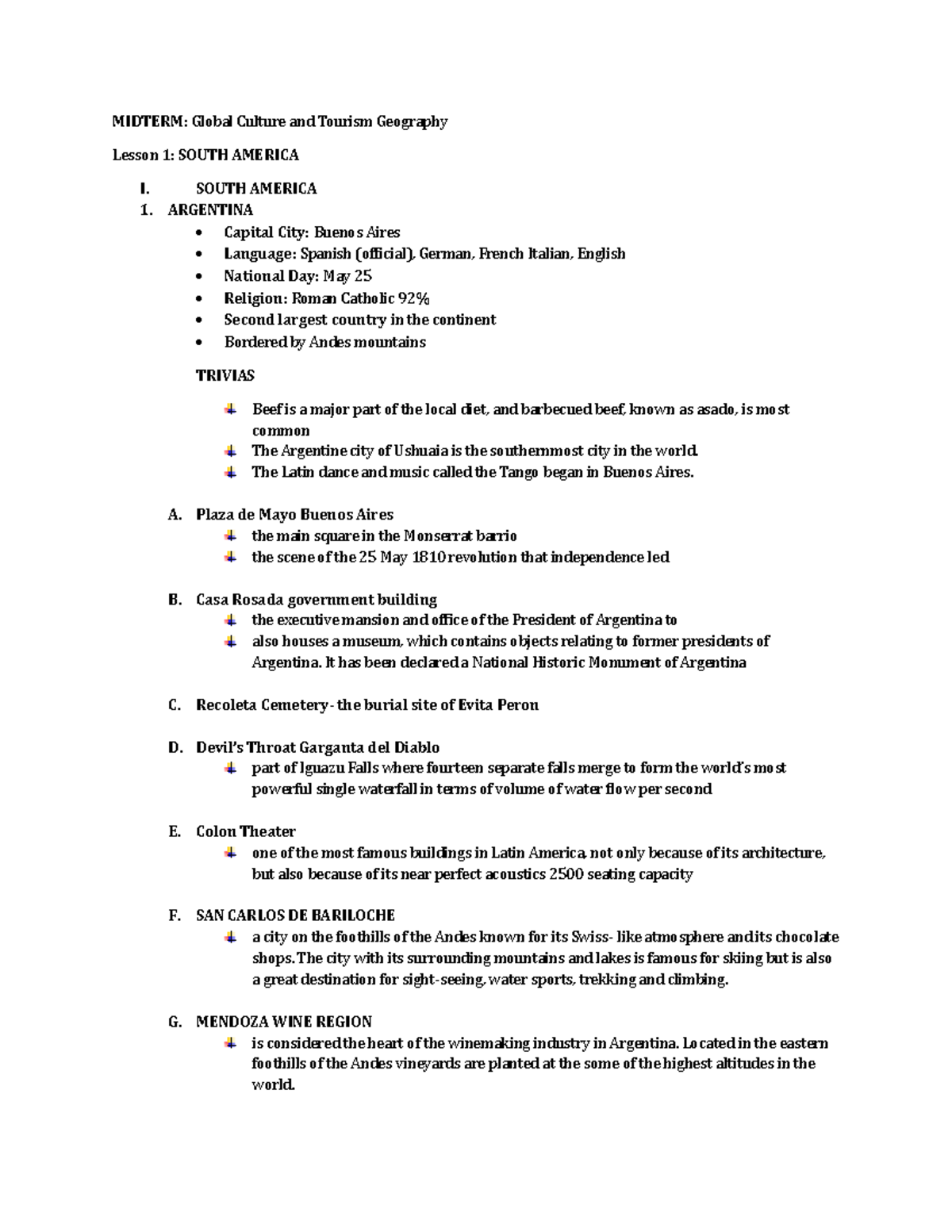 Midterm Global Culture and Tourism Geography - MIDTERM: Global Culture ...