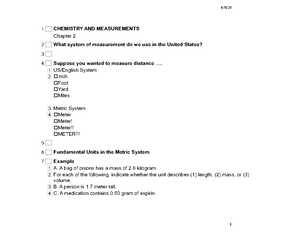 Chapter 8 Practice KEY - Winters lecture assignment - Chapter 8 Practice Problems A 10 balloon ...