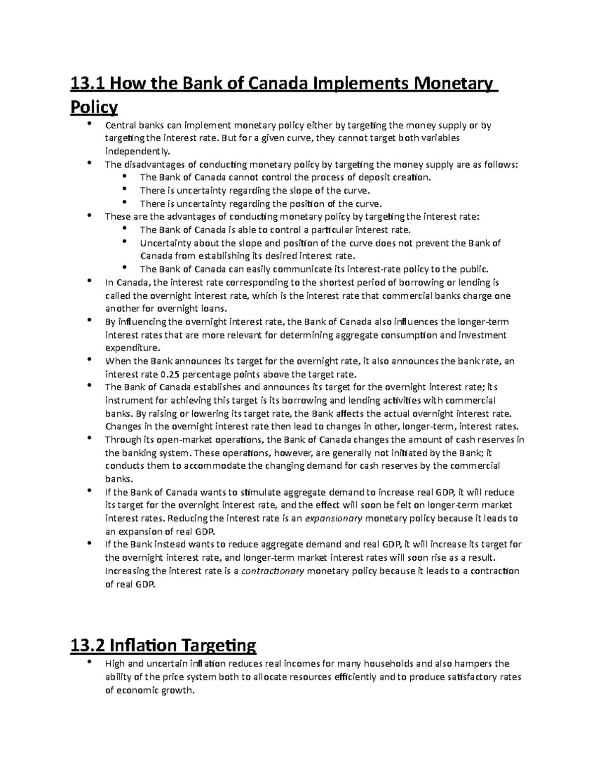 Chapter 13 Lecture - 13 How the Bank of Canada Implements Monetary ...