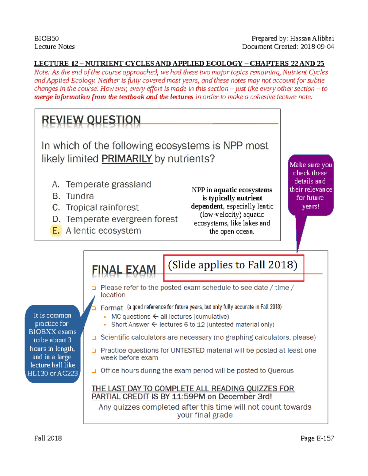 Lecture 12 Notes Chapters 22 And 25 Lecture Notes Document Created