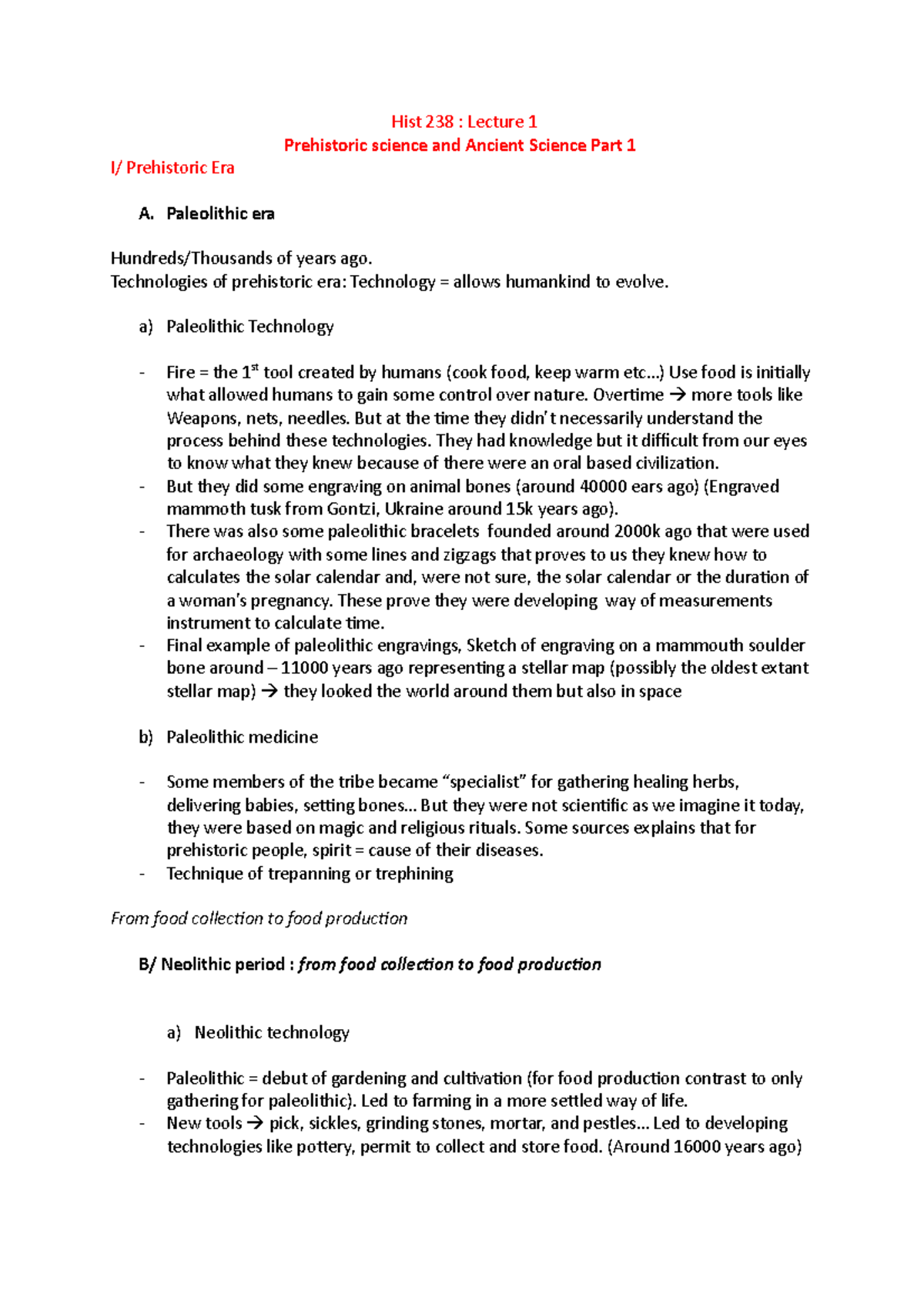 Lecture 2 - Prehistoric science and Ancient Science Part 1 ...