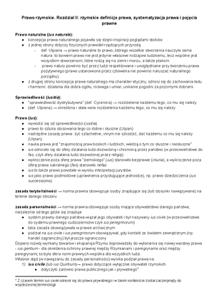 Prawo Rzeczowe - Prawo Rzymskie - I. POJĘCIE RZECZY 1. POJĘCIE RES W ...