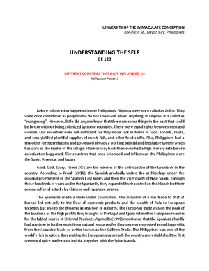 UIC UTS Reflection 6 - Good Filipino and Student - UNIVERSITY OF THE ...