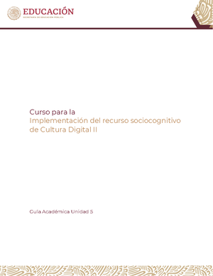 Programa Cultura Digital II - Programa de estudios del Recurso Sociocognitivo Cultura Digital II ...
