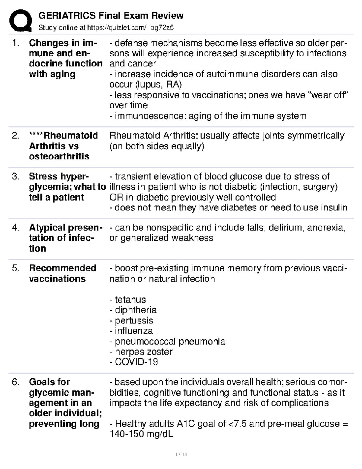 Geriatrics Final Exam Review - Study online at quizlet/_bg72z Changes ...