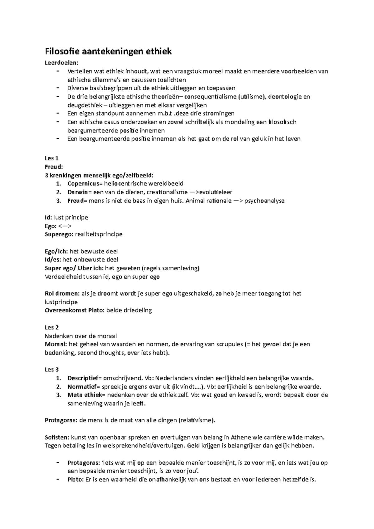 Filosofie aantekeningen ethiek V4 - Filosofie aantekeningen ethiek ...
