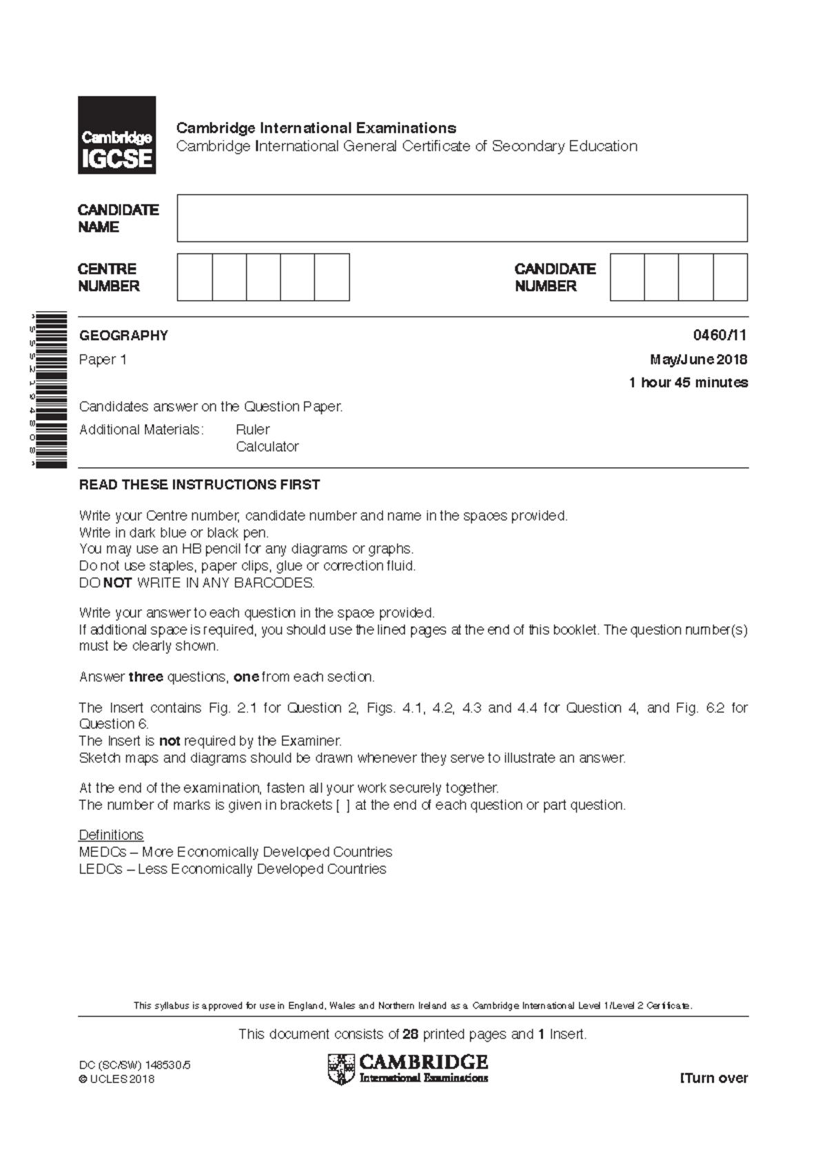 0460 s18 qp 11 - pass papers and guides - 5 5 5 2 1 9 4 8 0 8 * This ...