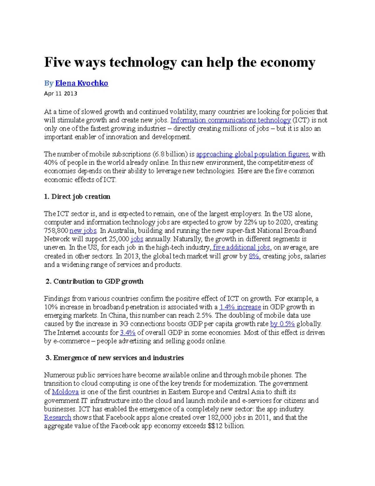 Technology and the Economy - Five ways technology can help the economy ...