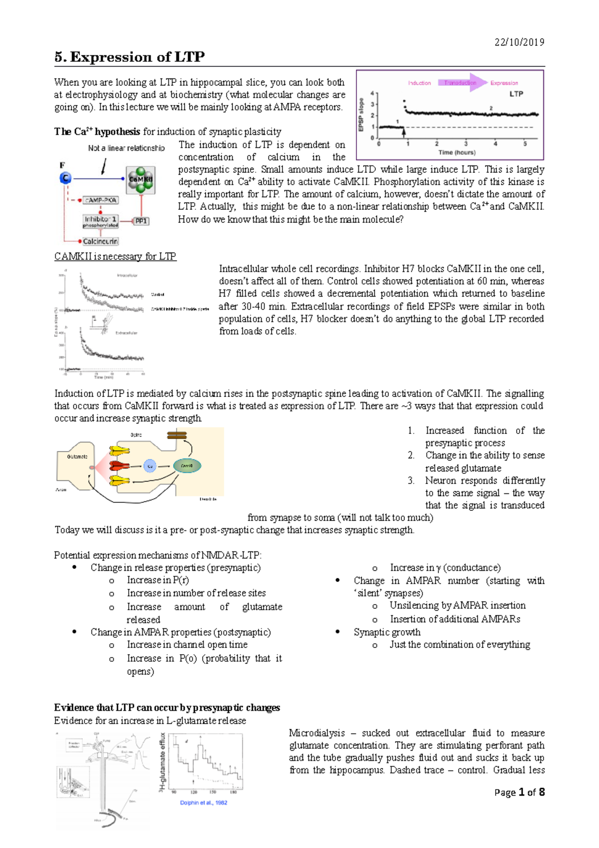 5. Expression of LTP - Lecturer is Prof. Jack Mellor - 5. Expression of ...