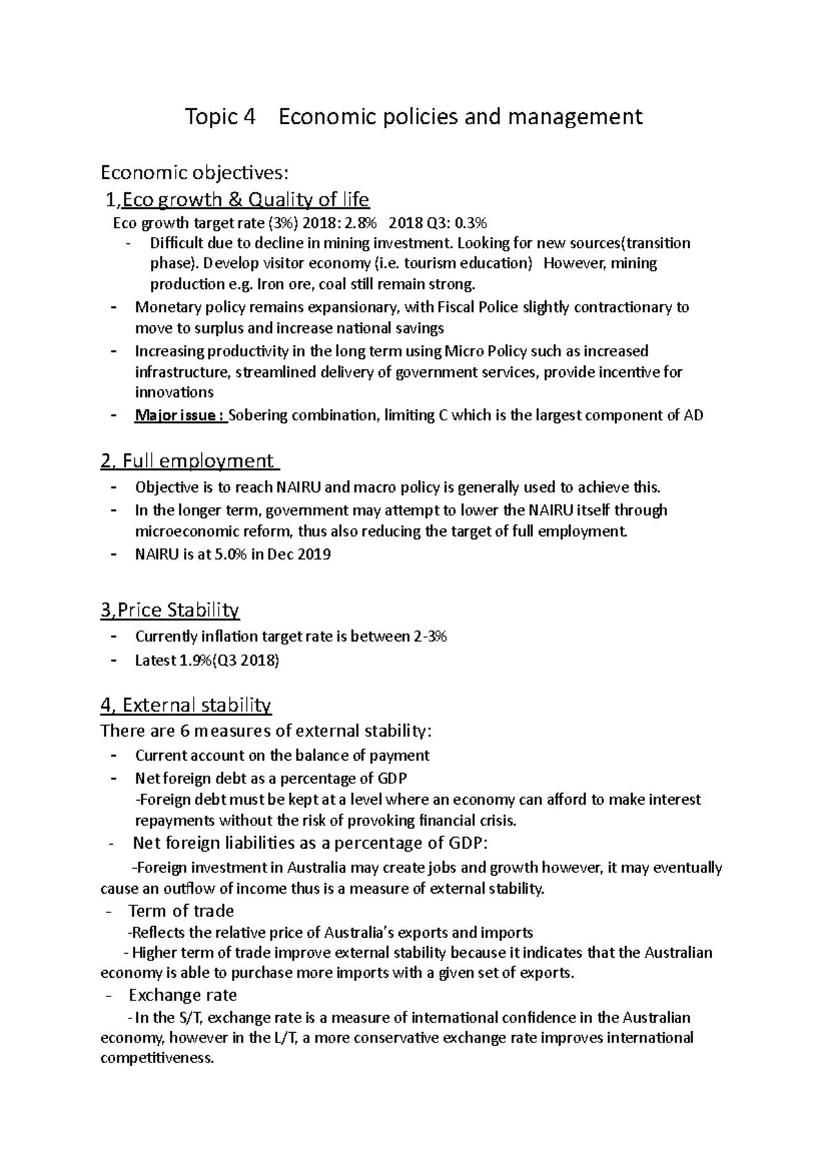 Economic policies and management. contemporary - Topic 4 Economic ...