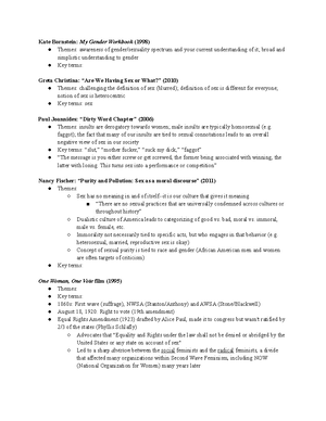 WGSS Midterm Study Guide - Author & Title Main Argument Key terms “New at This,” Natalia Cecire ...