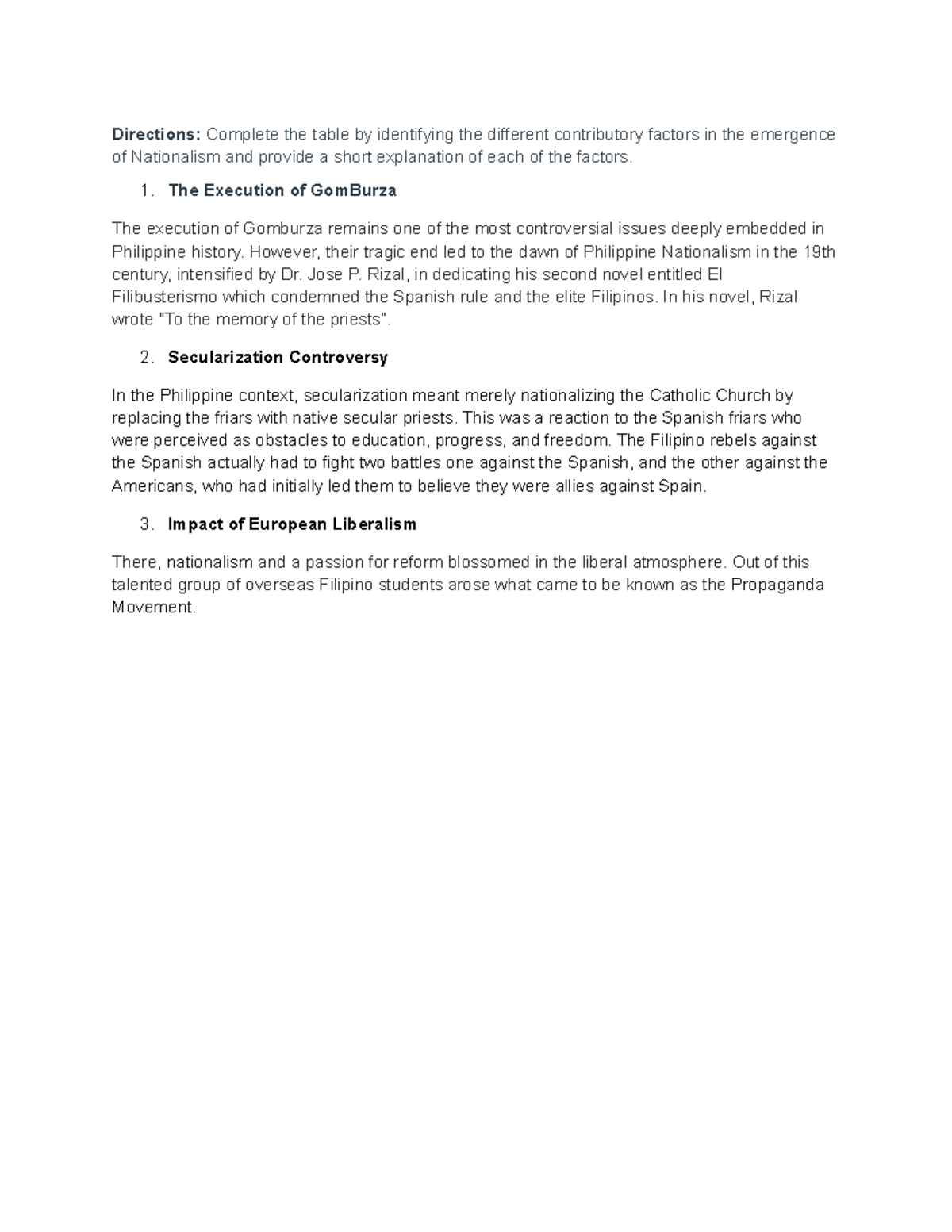 Directions - sdfsdfsdfsd - Directions: Complete the table by ...