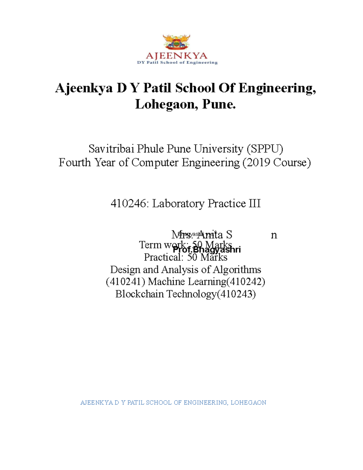 Lp3manual - Ajeenkya D Y Patil School Of Engineering, Lohegaon, Pune ...