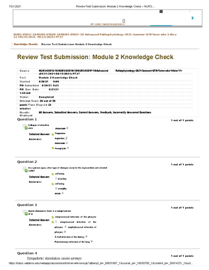 NURS 6501 Module 5 Week 7 Knowledge Check; Neurological and Musculoskeletal Disorders (15 July ...