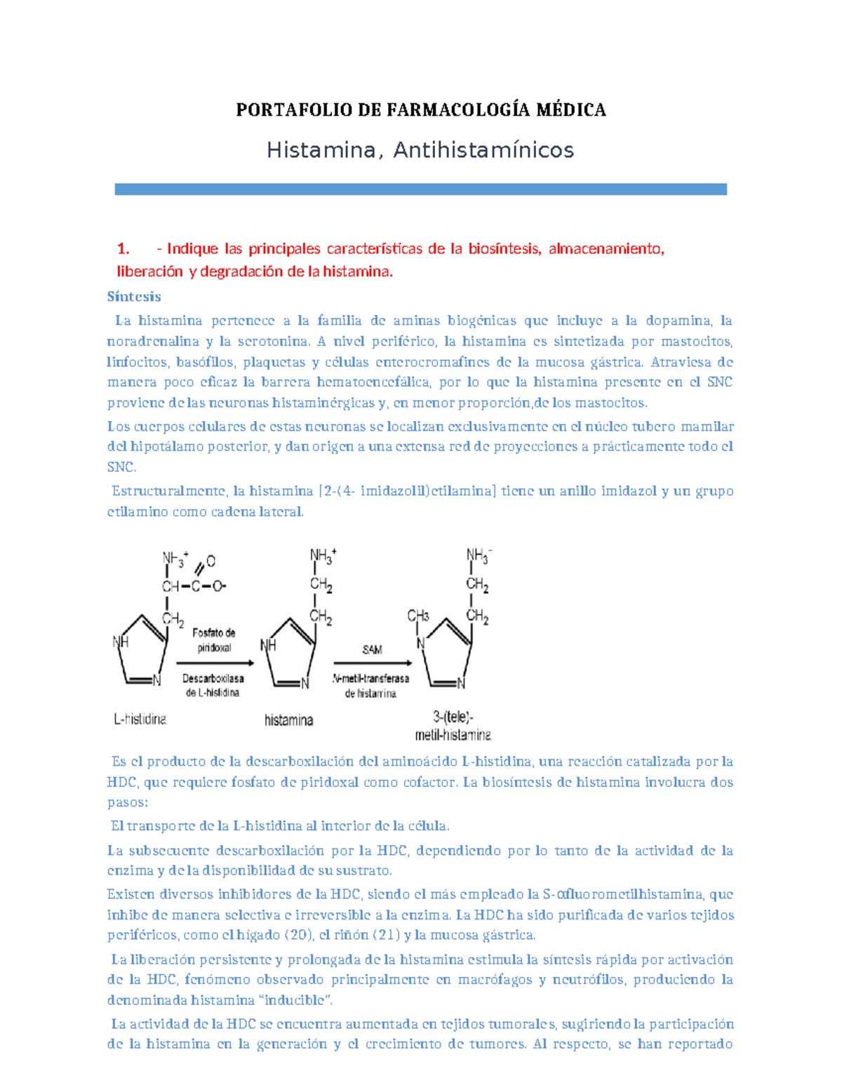 Histamina Y Antihistaminicos 11 - PORTAFOLIO DE FARMACOLOGÍA MÉDICA ...