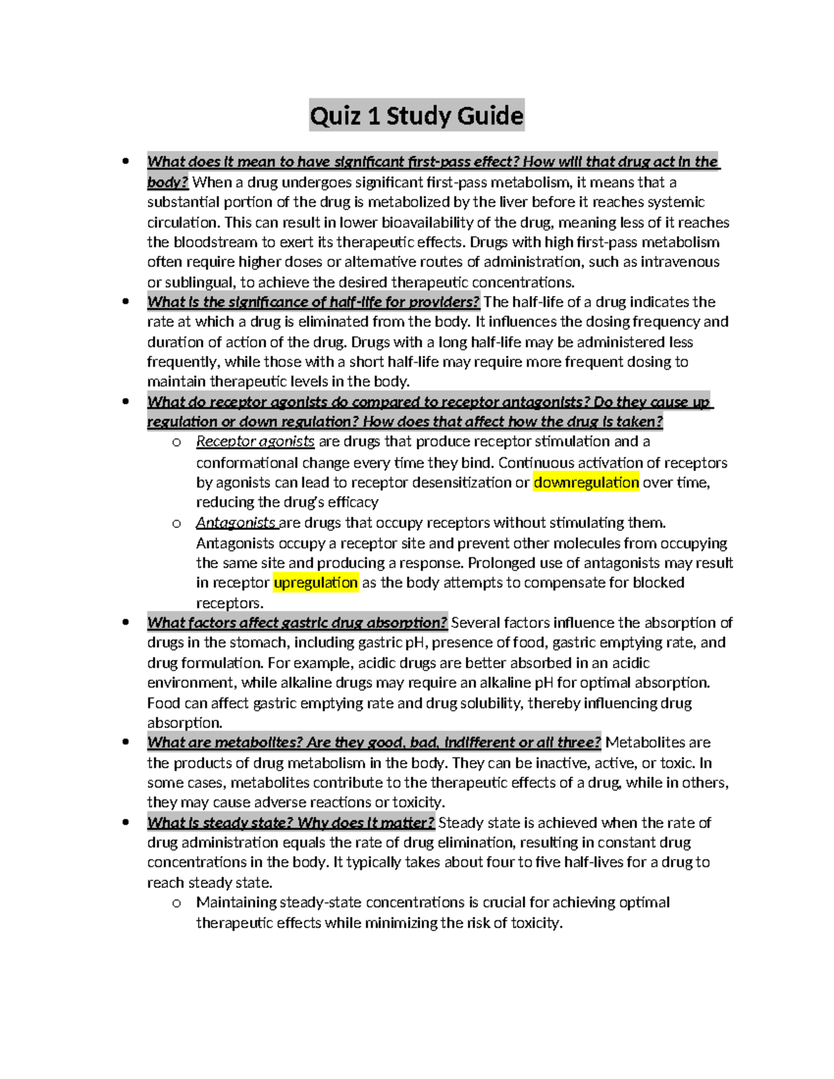 Week 1 study guide - Quiz 1 Study Guide What does it mean to have ...