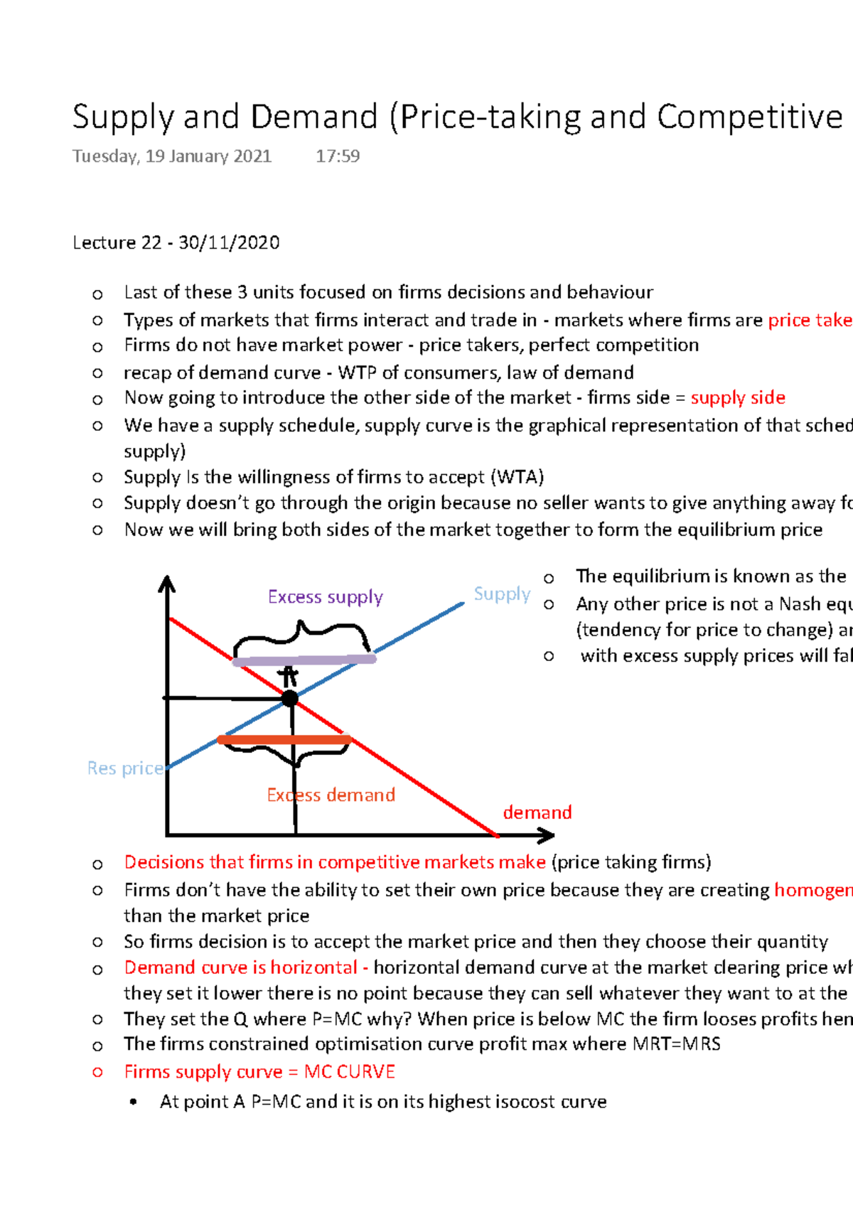 Supply and Demand (Price-taking and Competitive Markets) - Lecture 22 ...