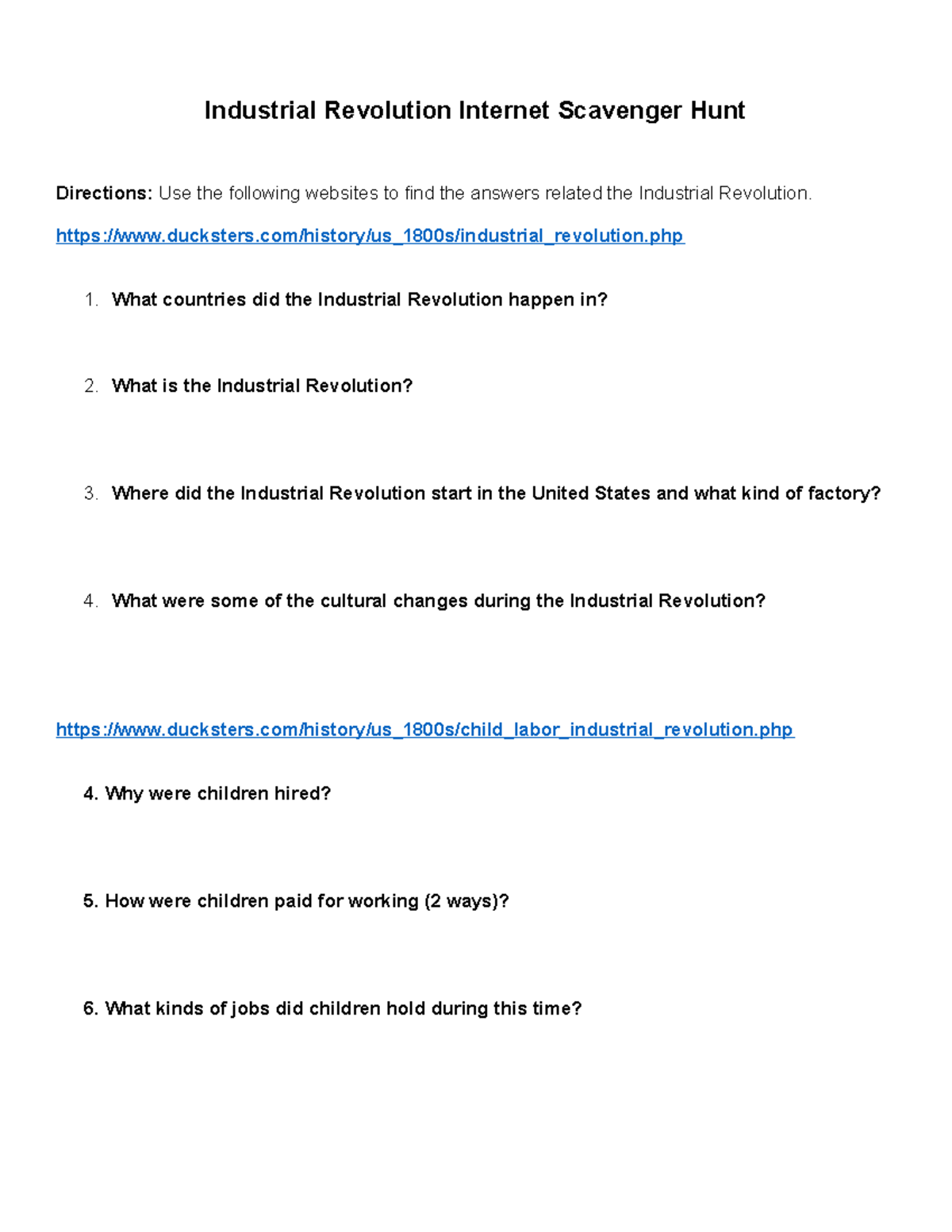 Stephen Rodriguez - Industrial Revolution Internet Scavenger Hunt ...