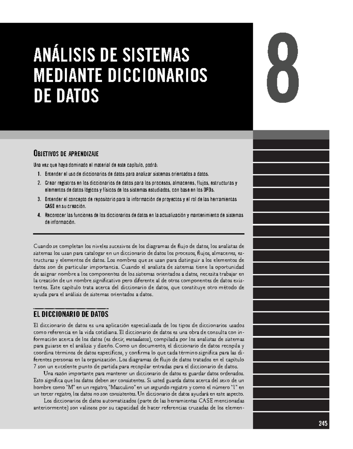 Capitulo 08 Analisis de sistemas mediante diccionarios de datos - 8 ANÁLISIS DE SISTEMAS ...