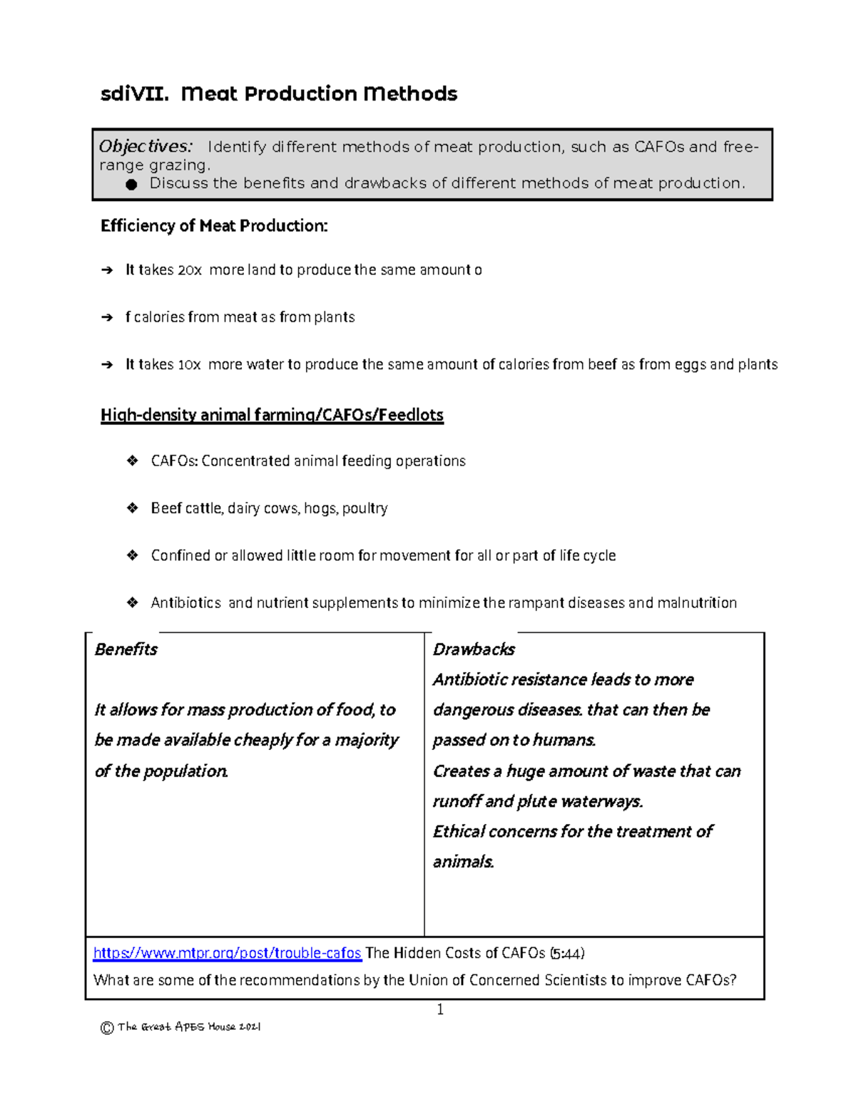 Meat Prodcution Methods - sdiVII. Meat Production Methods Objectives ...