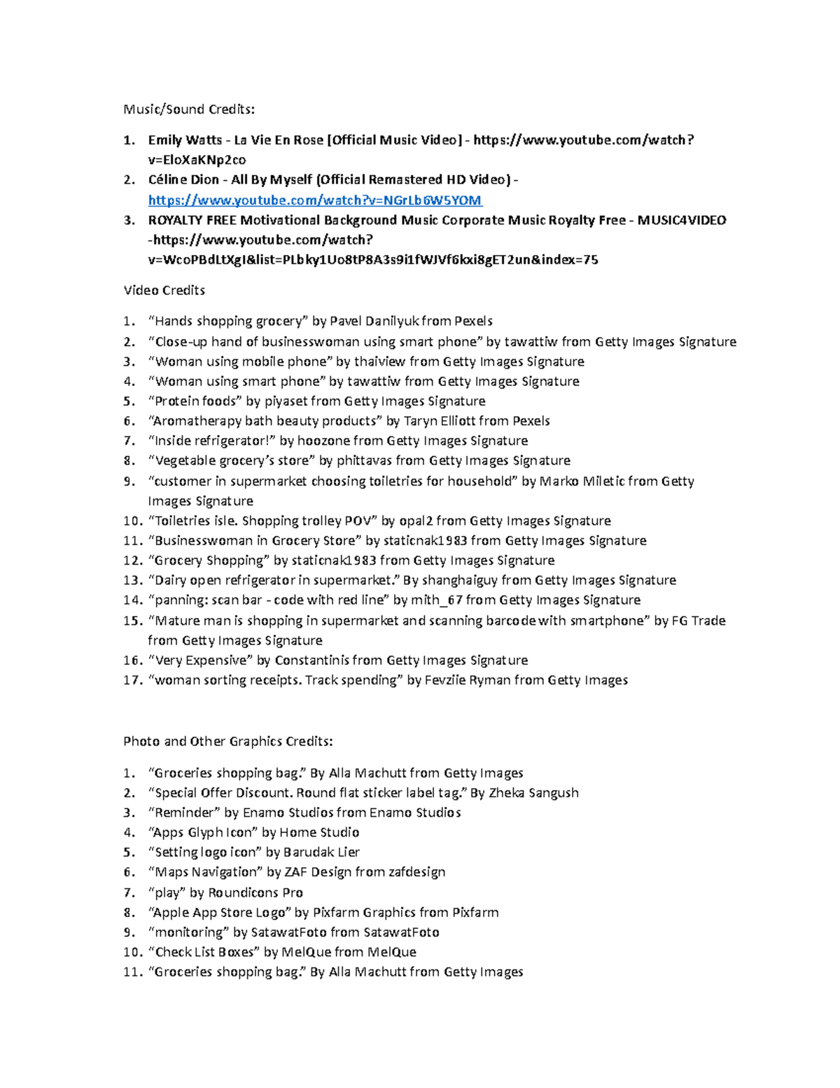 Video Credits - Music/Sound Credits: Emily Watts - La Vie En Rose ...