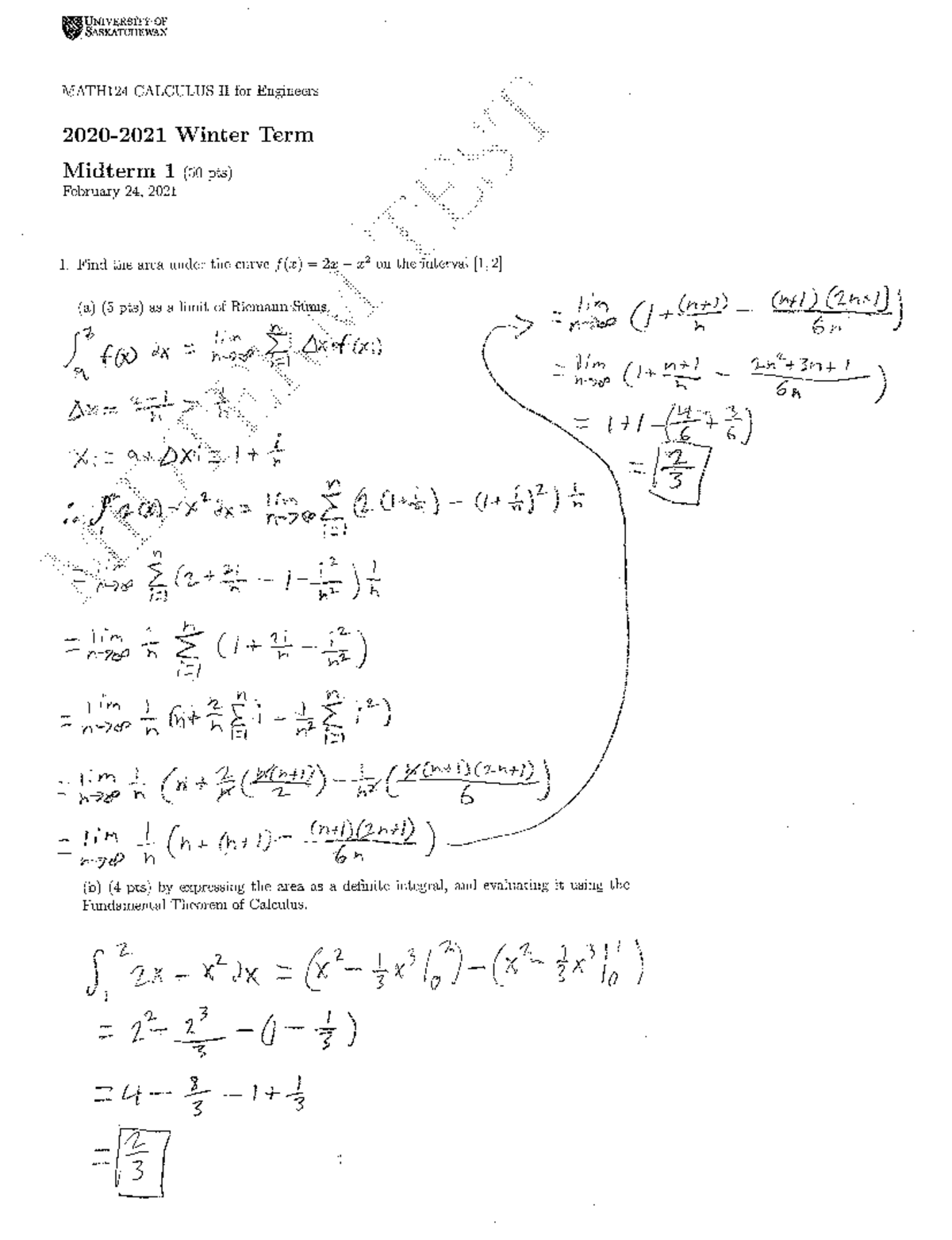Midterm 1 - Math 124.3 - Studocu