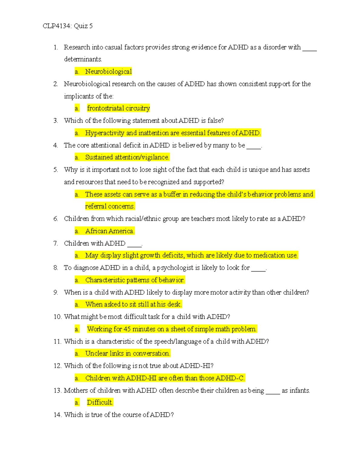 CLP4134-Quiz5 - Questions for CLP4134 - CLP4134: Quiz 5 Research into ...