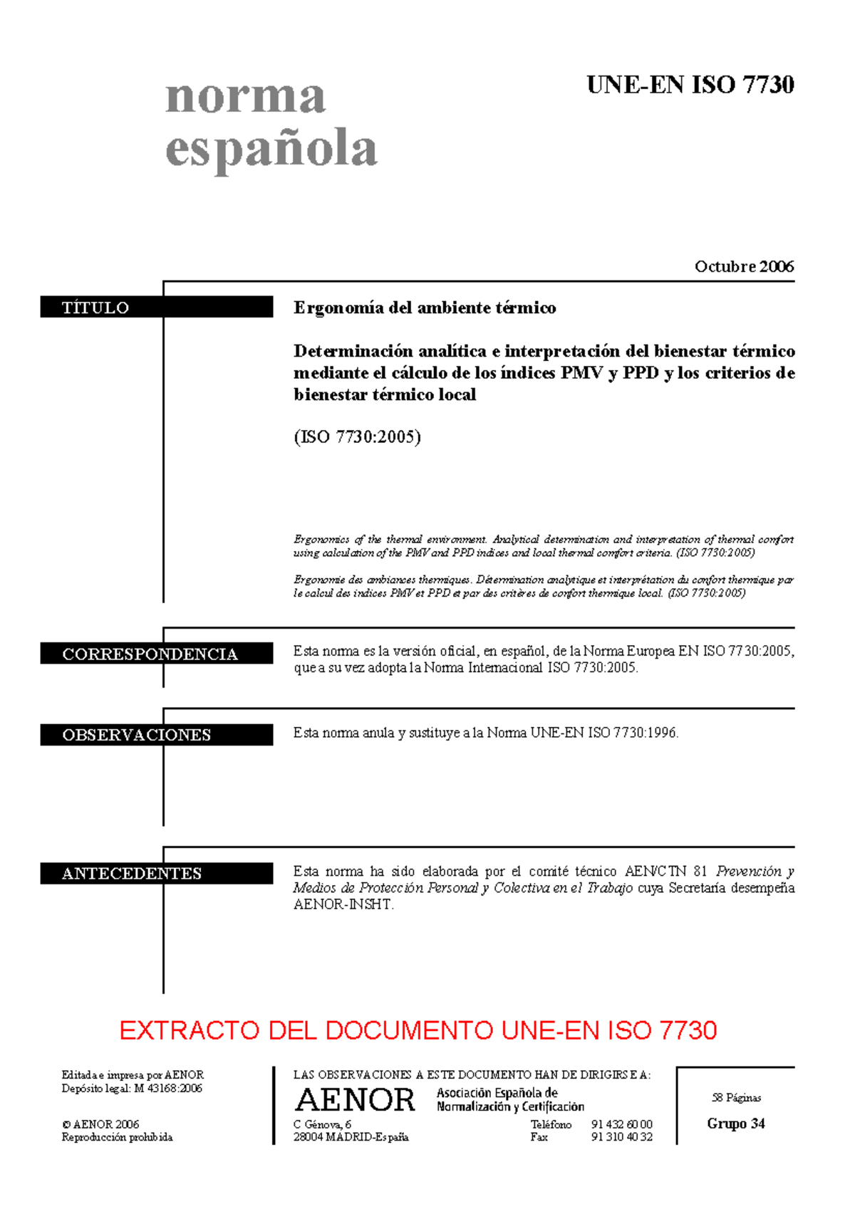 (EX)UNE-EN ISO 7730=2006 - UNE-EN ISO 7730 norma espaÒola Octubre 2006 ...