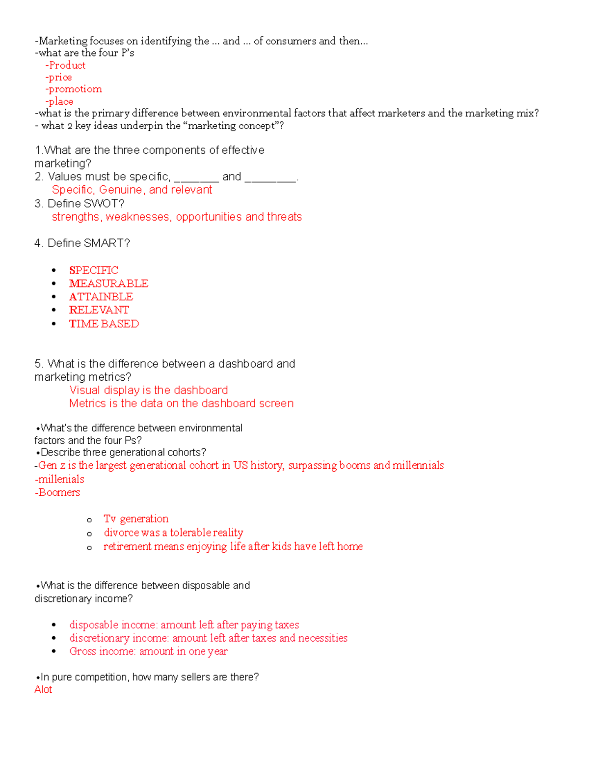 Marketing exam 1 - Exam 1 notes -Marketing focuses on identifying the ...