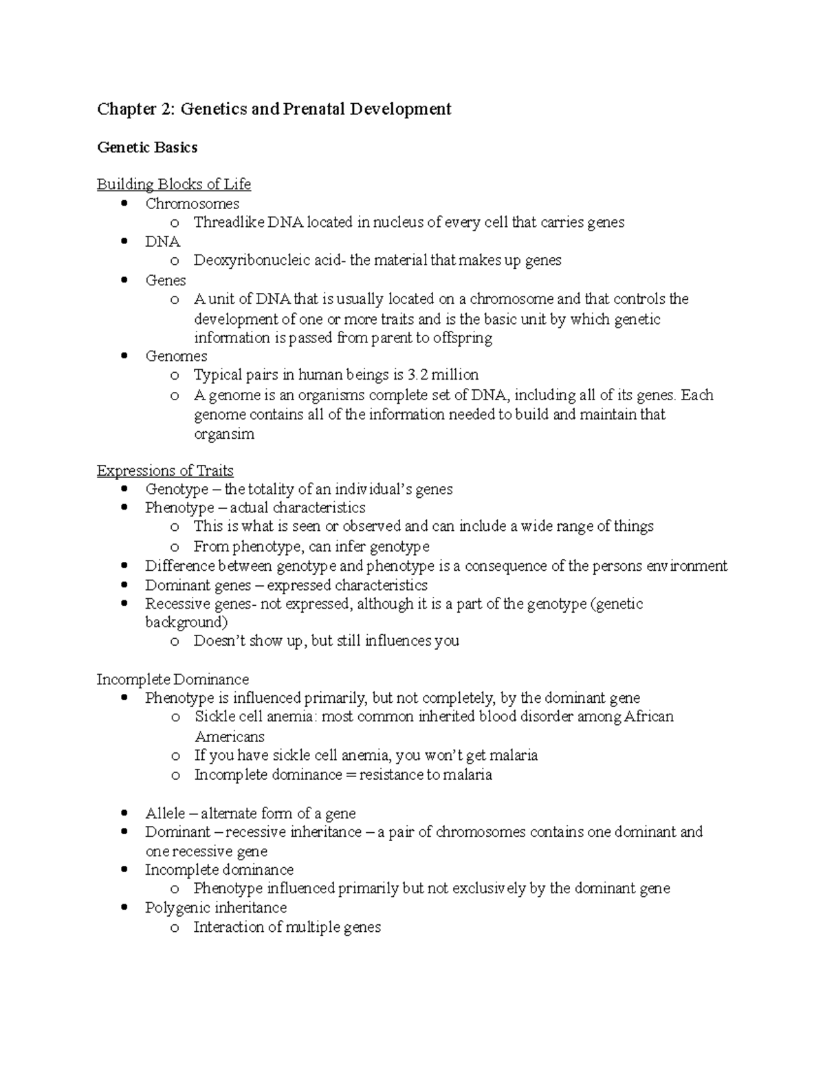 Chapter 2: Genetics and Prenatal Development - Chapter 2: Genetics and ...