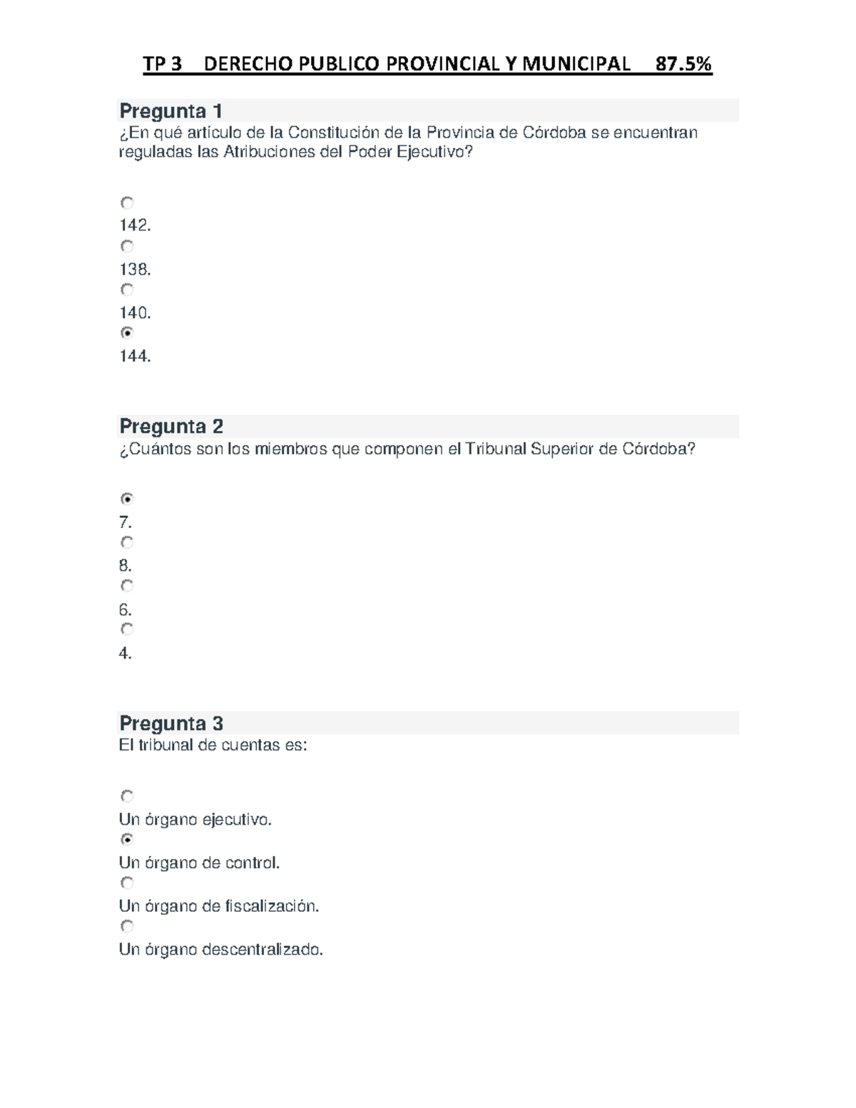 TP 3 87 - derecho publico provincial y municipal - Warning: TT: undefined function: 32 Pregunta ...